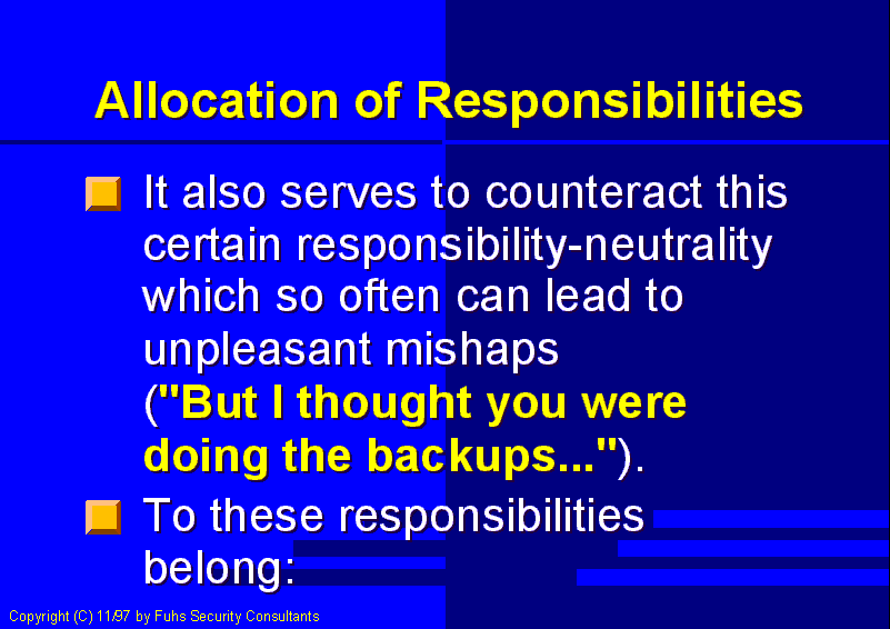 "Allocation of Responsibilities"